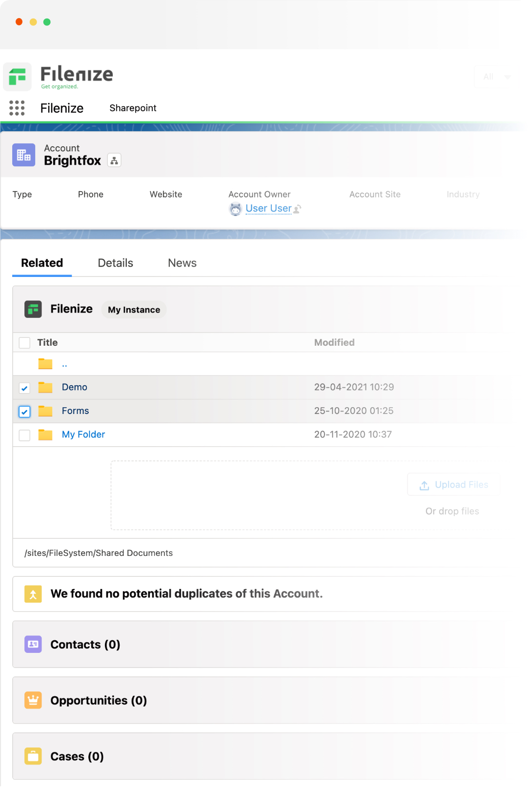 Filenize | Salesforce SharePoint Integration